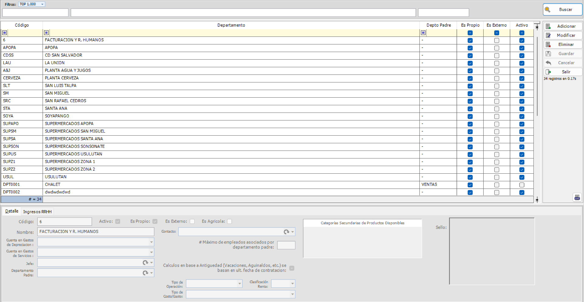 Departamentos - Brilo ERP Docs